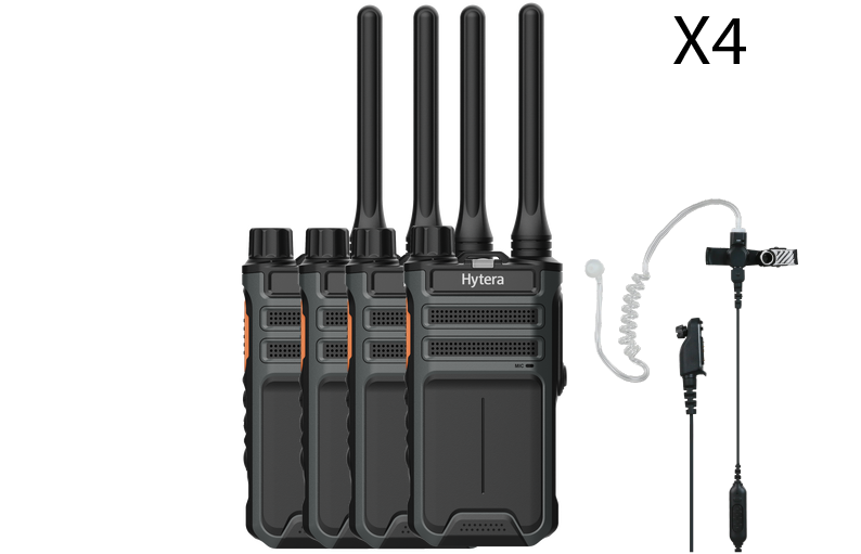 Hytera AP515LF set van 4 portofoons met headset | Disseldorp Techniek